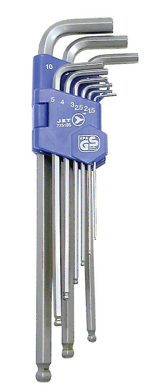Jet JBHK-9XLM - 9 Piece Metric Extra Long Ball Nose Hex Key Set ...