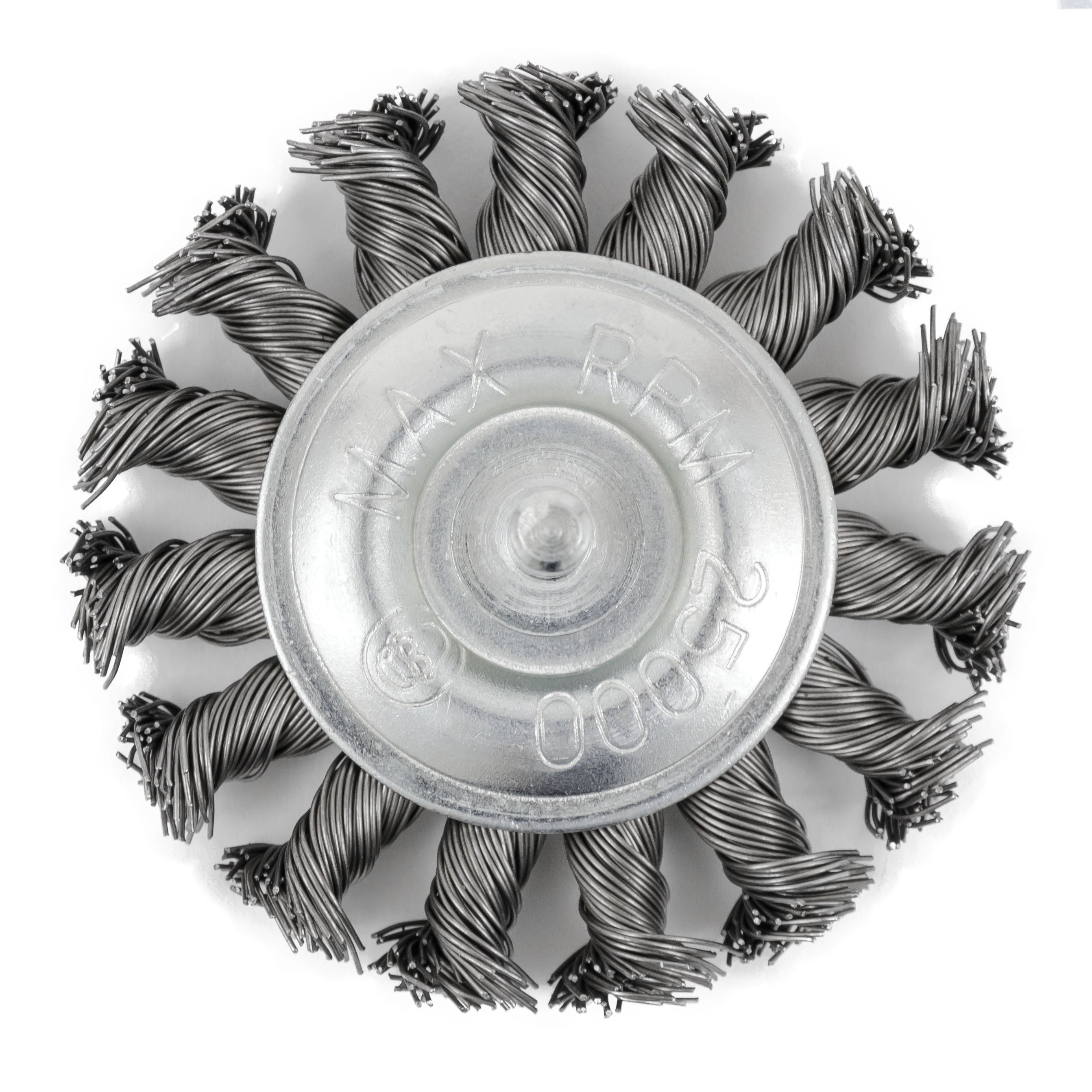 Jet 3 X 1/4 Inch Shaft Mounted Knot Twisted Radial End Brush