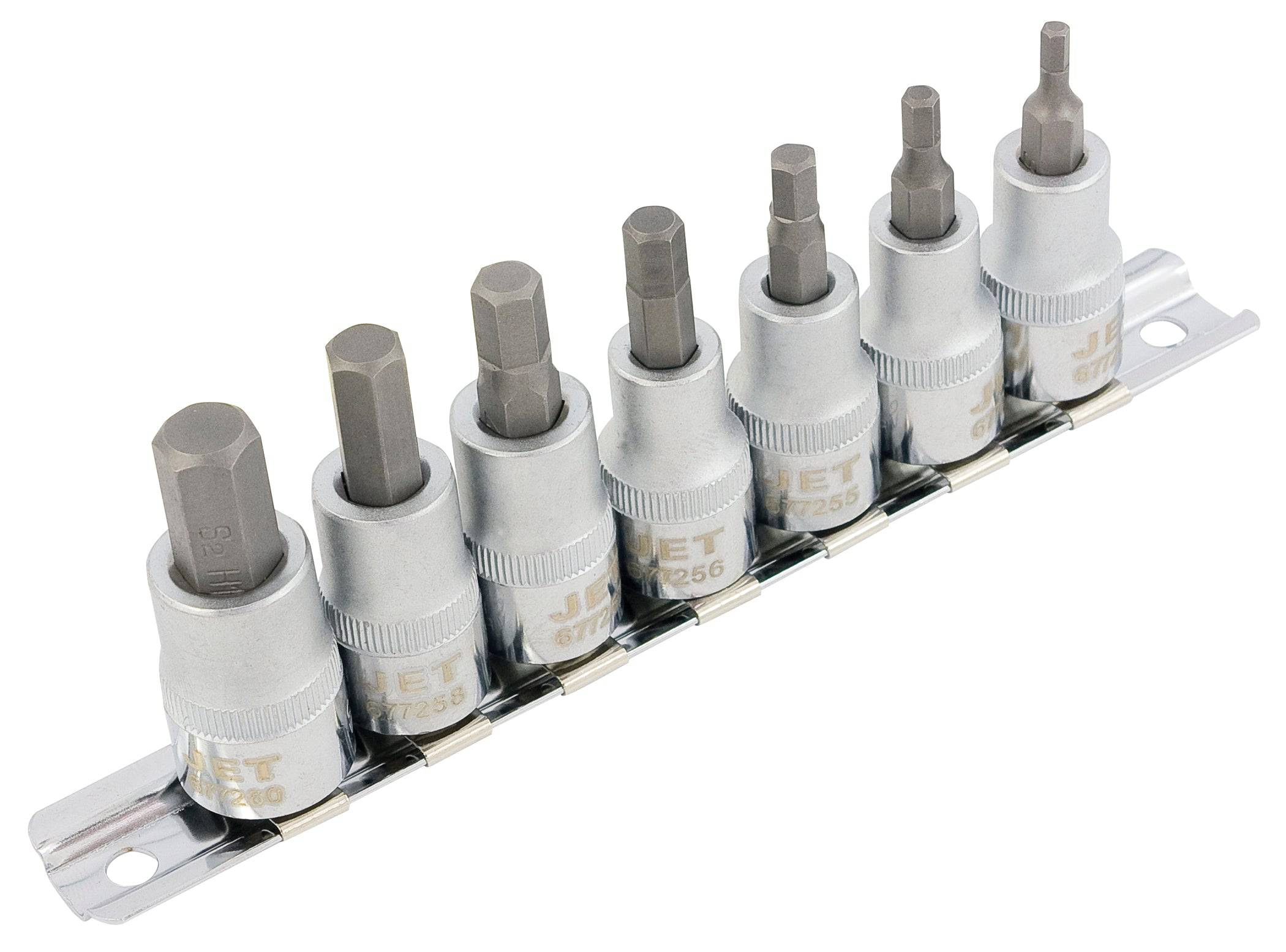 Jet HSW3811M - 7 Piece 3/8 Inch Drive Metric 2 Inch Long Hex Bit Socket ...